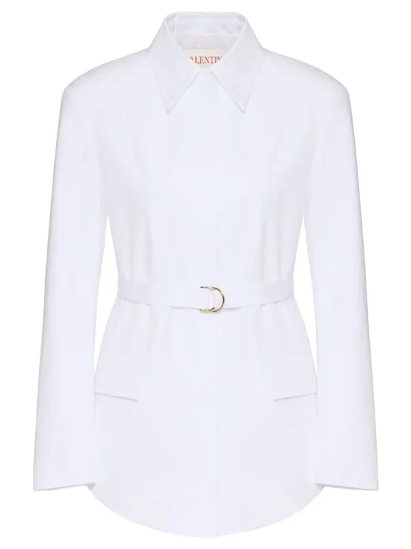 Valentino Garavani Compact Poplin Pea Coat - White