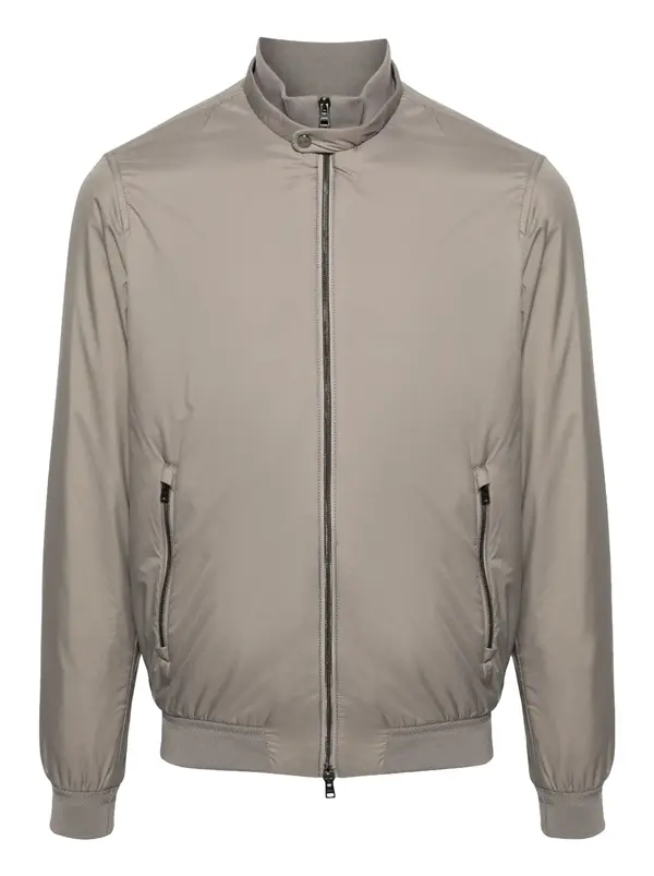 Herno Ecoage Band-collar Bomber Jacket - Grey