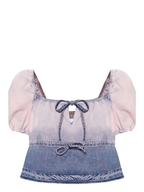 GANNI Future Denim Blouse - Blue