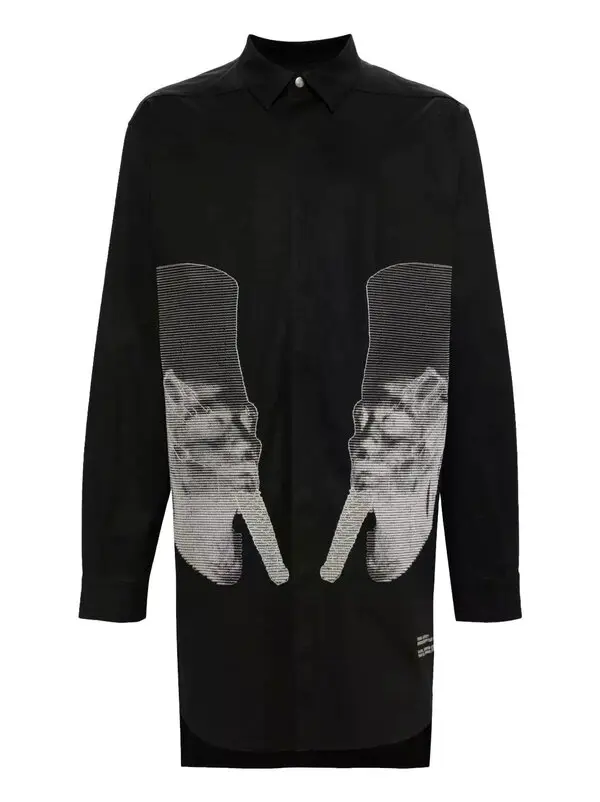 Rick Owens Jumbo Cotton Shirt Jacket - Black