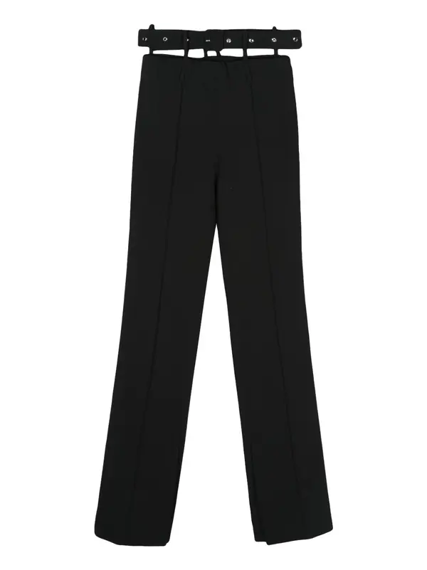 Rokh Belted Straight Trousers - Black
