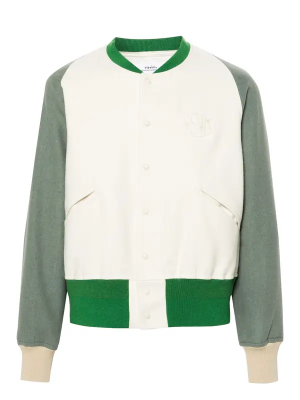 Visvim Logo-patch Felted Varsity Jacket - White