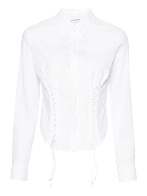 MARINE SERRE Corset Shirt - White