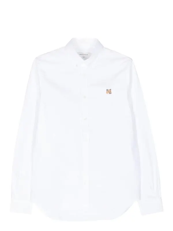 Maison Kitsuné Fox Head-embroidered Shirt - White