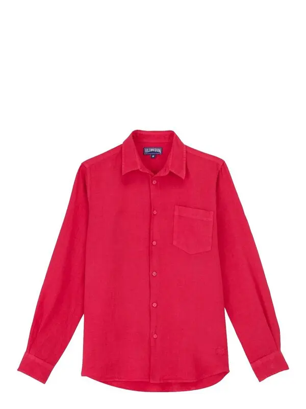 Vilebrequin Logo-embroidered Linen Shirt - Red