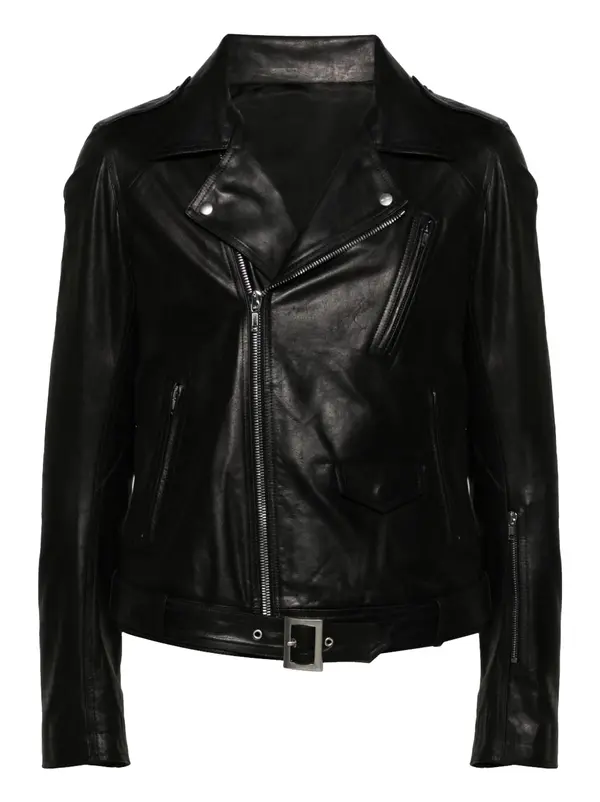 Rick Owens Lukes Stooges Leather Jacket - Black