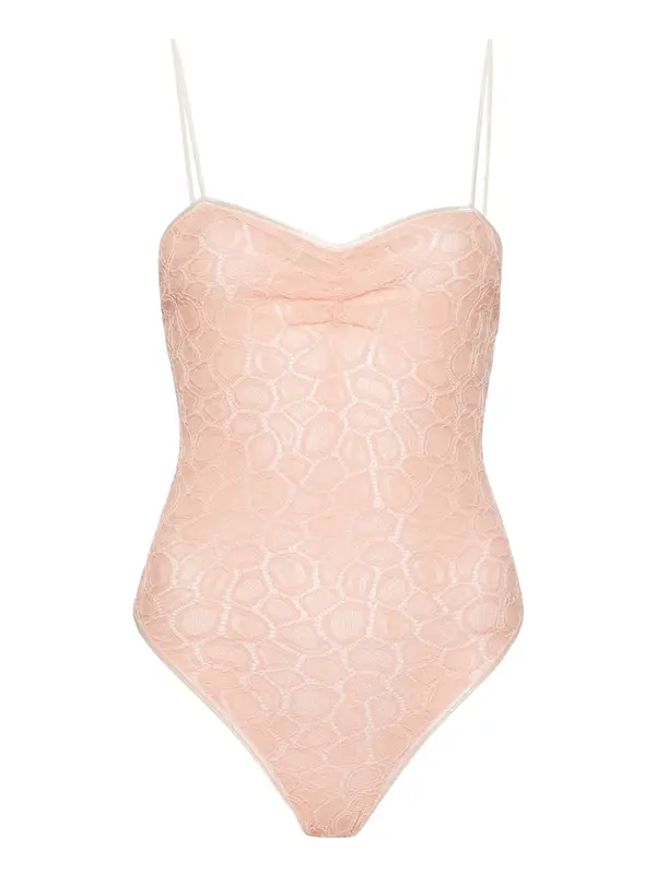 FORTE_FORTE Lace Bodysuit - Pink
