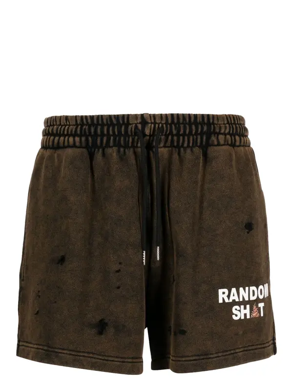 Natasha Zinko Distressed-effect Cotton Shorts - Brown