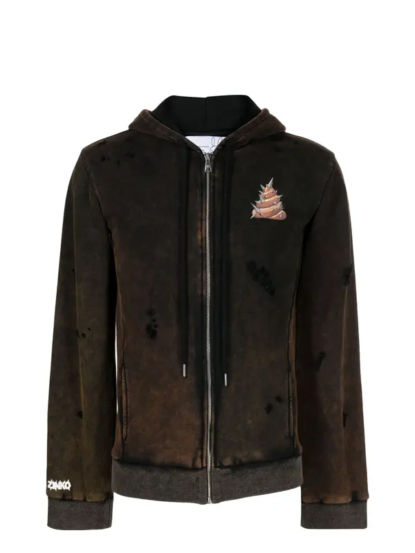 Natasha Zinko Random Distressed Hoodie - Brown