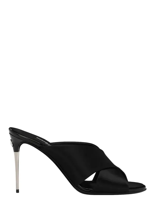 Dolce & Gabbana 85mm Keira Satin Sandals - Black