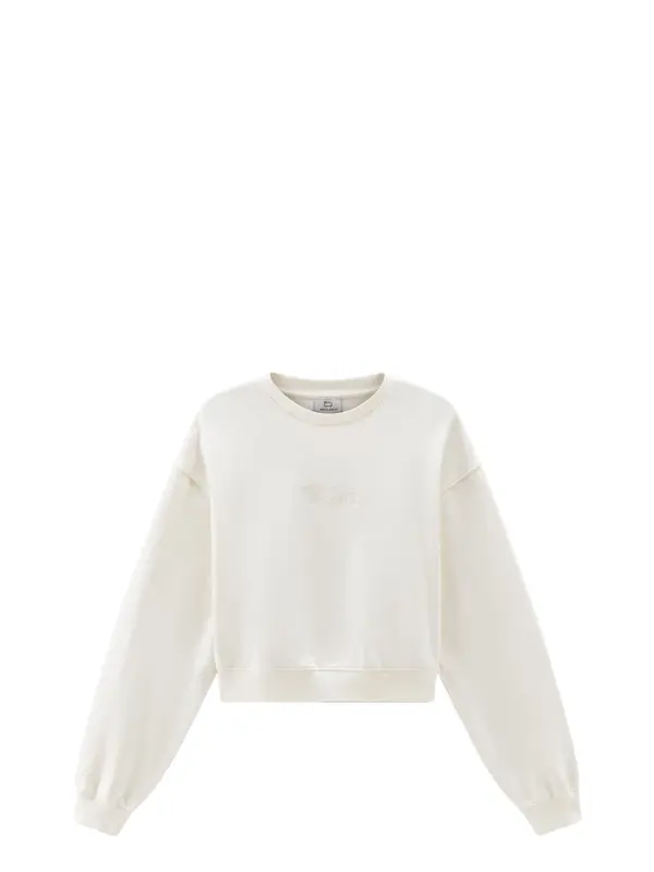 Woolrich Logo-embroidered Cotton Sweatshirt - White