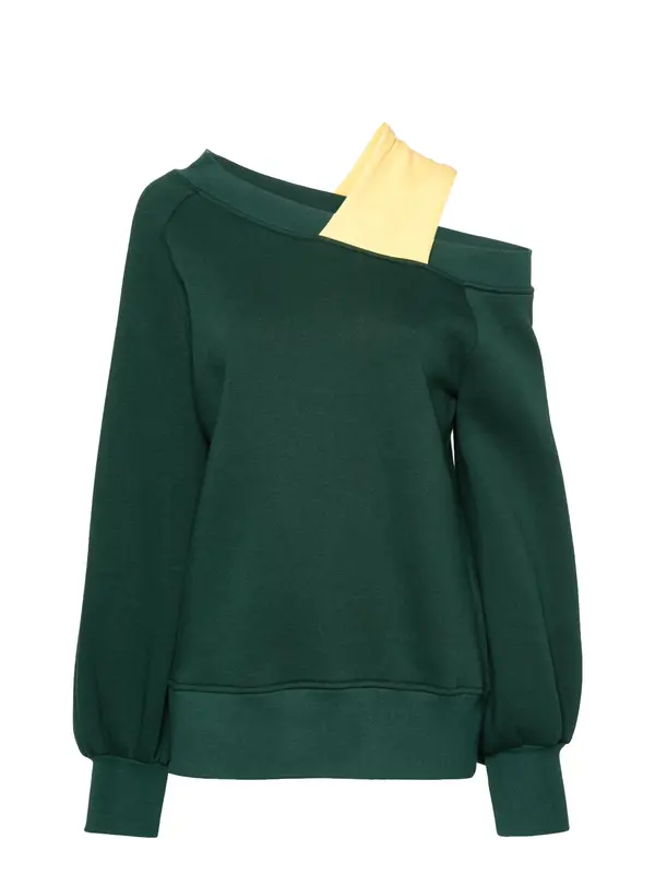 IOANA CIOLACU Off-shoulder Sweatshirt - Green