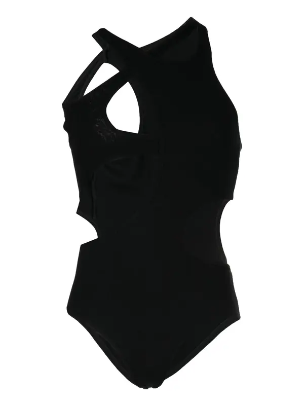 Natasha Zinko Fine-ribbed Cut-out Bodysuit - Black
