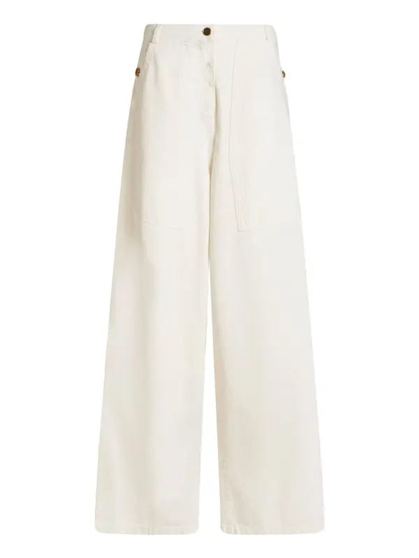 Etro Jacquard Wide-leg Jeans - White