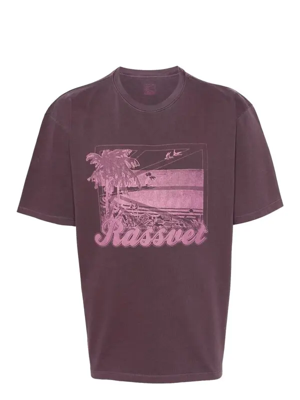 RASSVET Graphic-print Cotton T-shirt - Purple