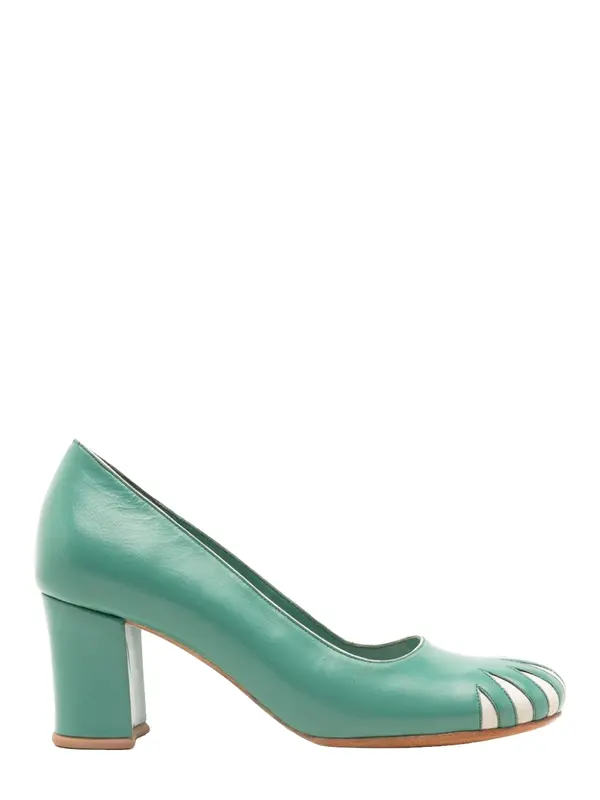 STUDIO CHOFAKIAN 55mm Leather Pumps - Green