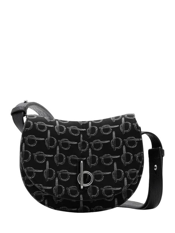 Burberry Mini Rocking Horse B-pattern Crossbody Bag - Black