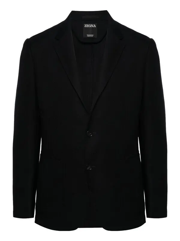 Zegna Single-breasted Wool Blazer - Blue