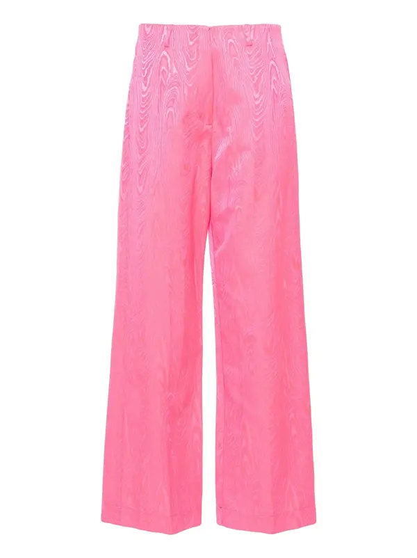 FORTE_FORTE Patterned Jacquard Straight-leg Jeans - Pink