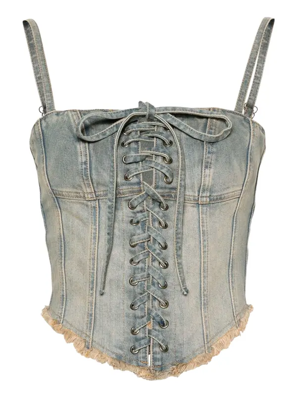MISBHV Lara Denim Corset Top - Blue