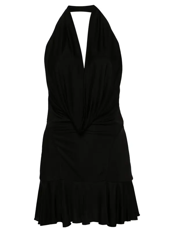 MISBHV Plunging-neck Mini Dress - Black