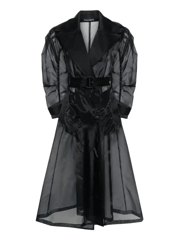 Dolce & Gabbana Double-breasted Long Coat - Black