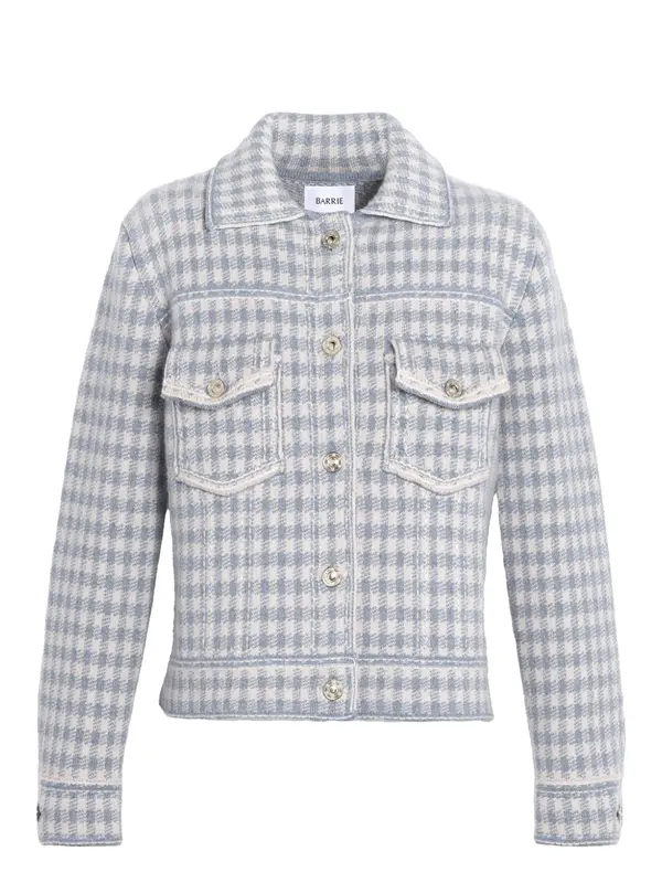 BARRIE Gingham Cashmere-blend Jacket - Grey