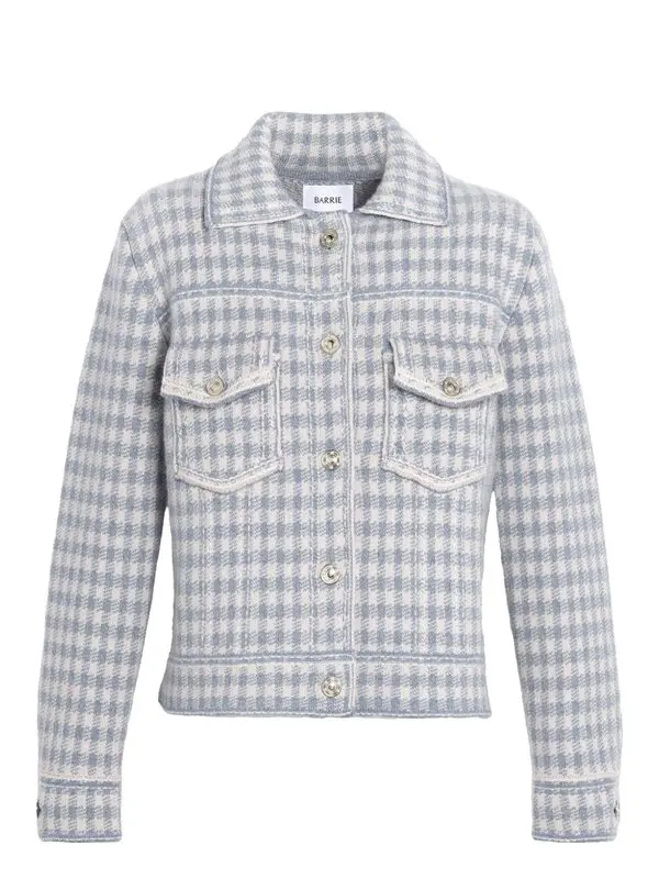 BARRIE Gingham Cashmere-blend Jacket - Grey