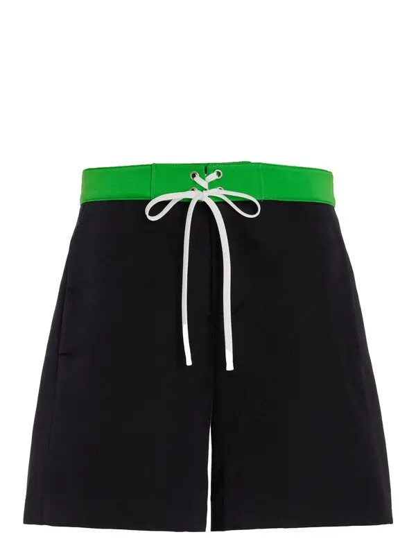 Miu Miu Raso Silk-blend Shorts - Black
