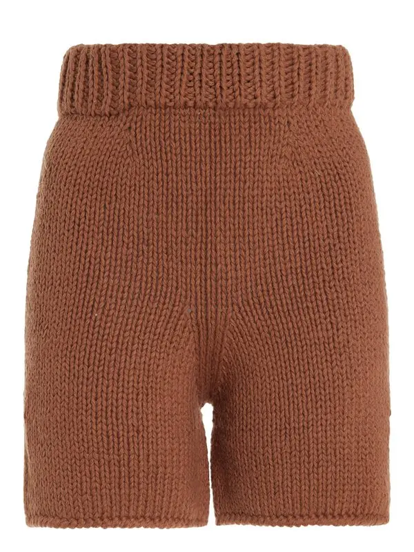 NIA THOMAS Paulo Knit-cotton Shorts - Brown