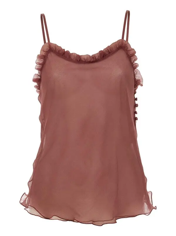 Chloé Ruffled Tulle Camisole - Pink