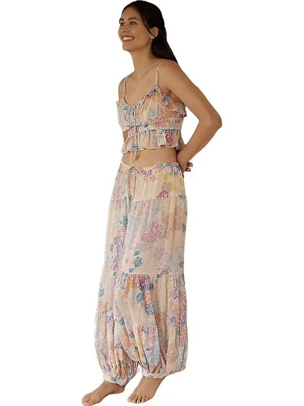 LYREBIRD Tiered Balloon Pants - Orange Floral