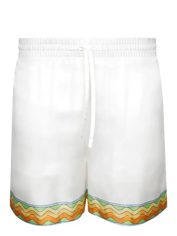 Casablanca Afro Cubism Tennis Club Shorts - White
