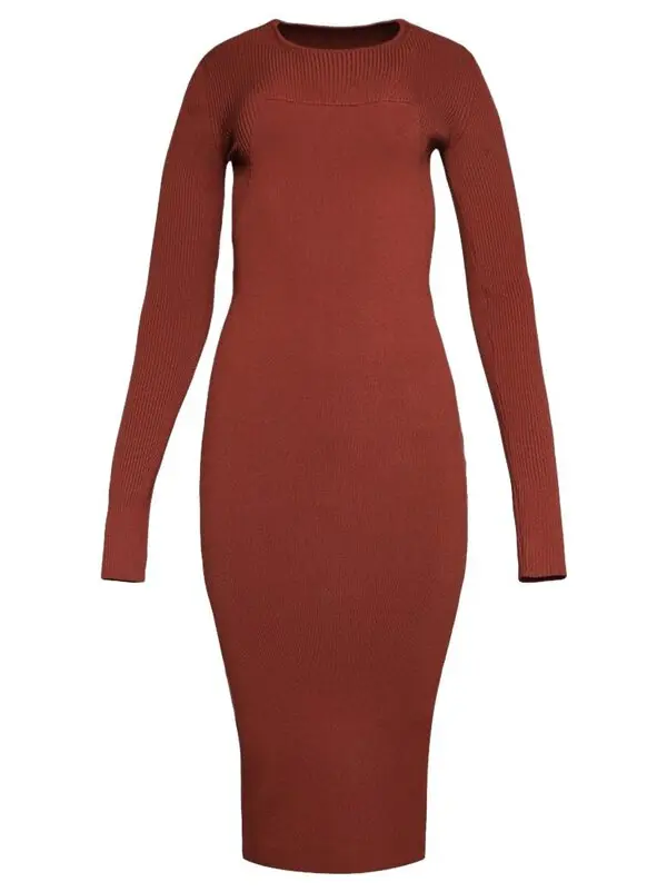 Rick Owens Fitted Column Midi Dress - Brown