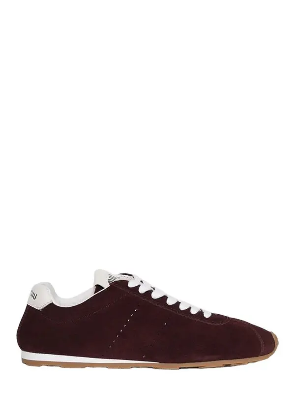 Miu Miu Plume Suede Sneakers - Red