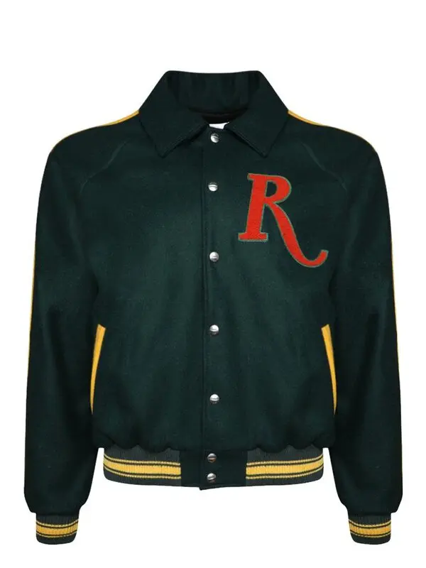 Rhude Raglan Varsity Jacket - Green