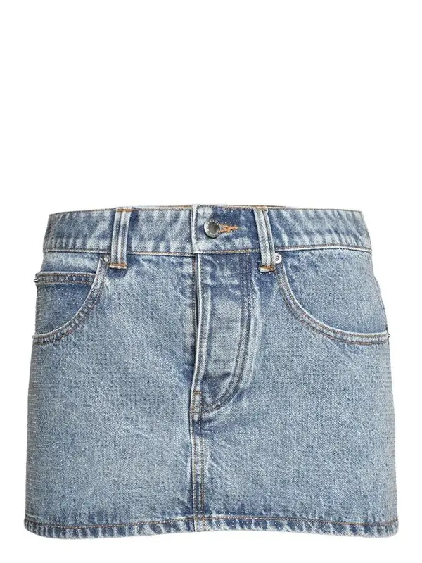 Alexander Wang Hotfix Denim Mini Skirt - Vintage Light Indigo
