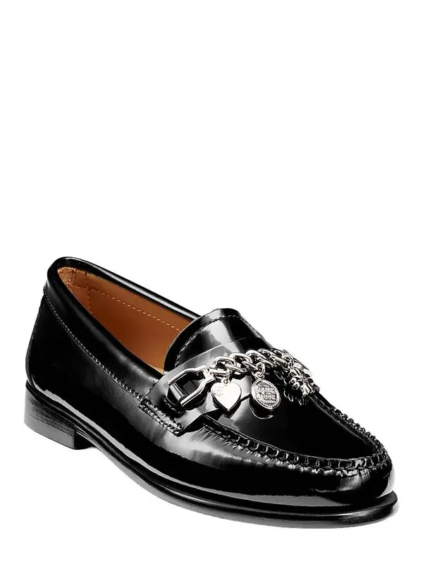 G.H.BASS G. H. Bass Whitney Apron Toe Loafers - Black Patent