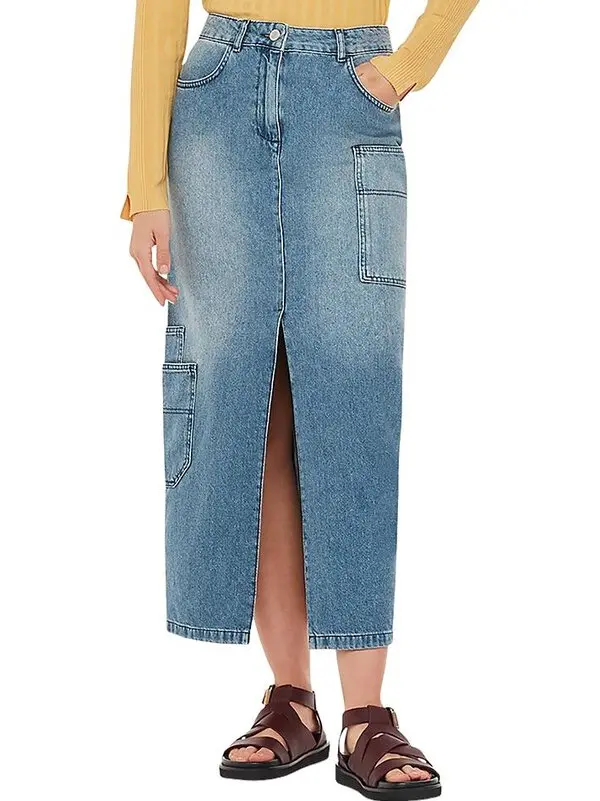 Whistles Cora Maxi Skirt - Denim