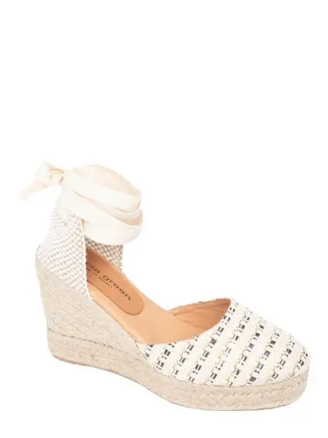 PATRICIA GREEN Lillian Raffia Espadrille Sandal - Natural/gold/black
