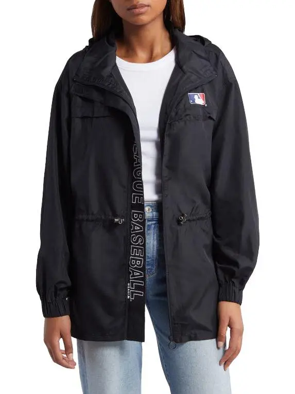 WEAR BY ERIN ANDREWS Mlb Merchandise Full-zip Windbreaker Hoodie Jacket - Black