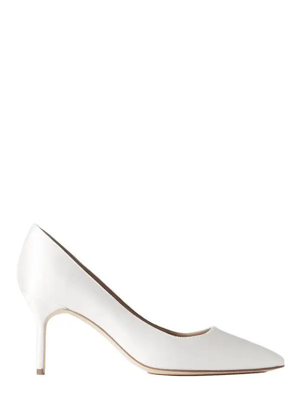 Manolo Blahnik Bb 70 Satin Pumps - Neutrals