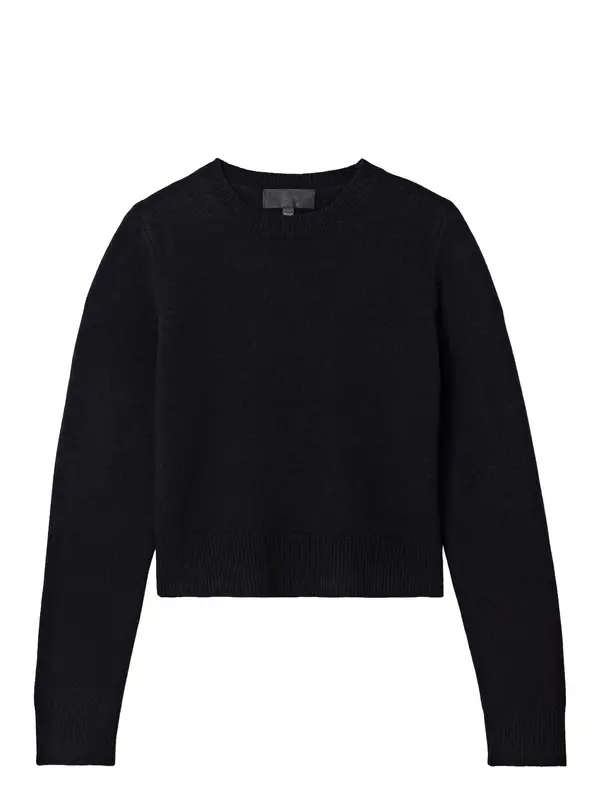 NILI LOTAN Venus Cropped Cashmere Sweater - Blue