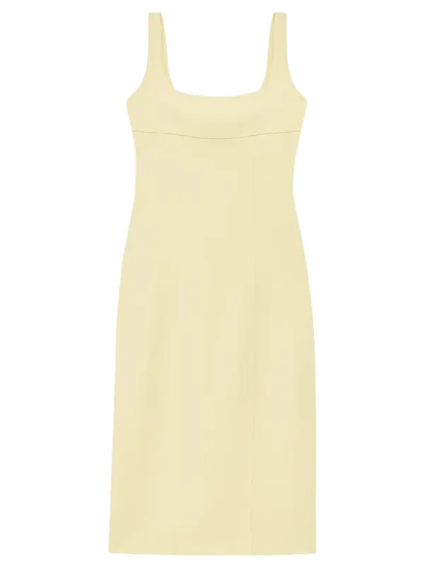Another Tomorrow Tie-back Sleeveless Dress - Lemon