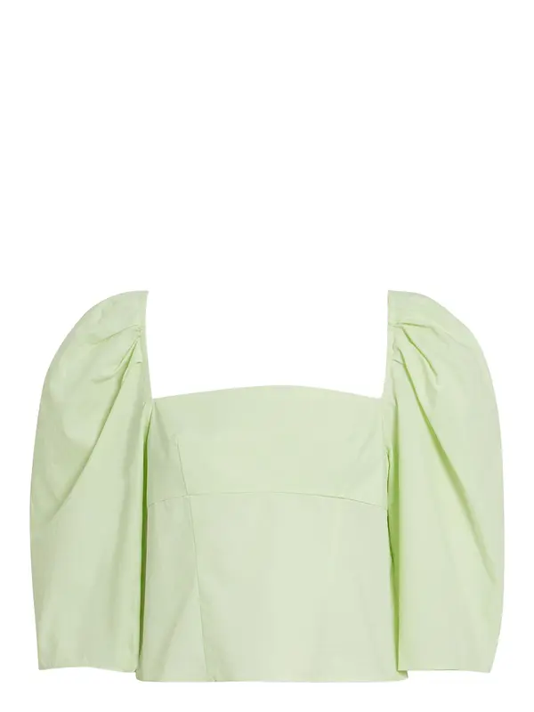 Vince Gathered Cotton Top - Light Green