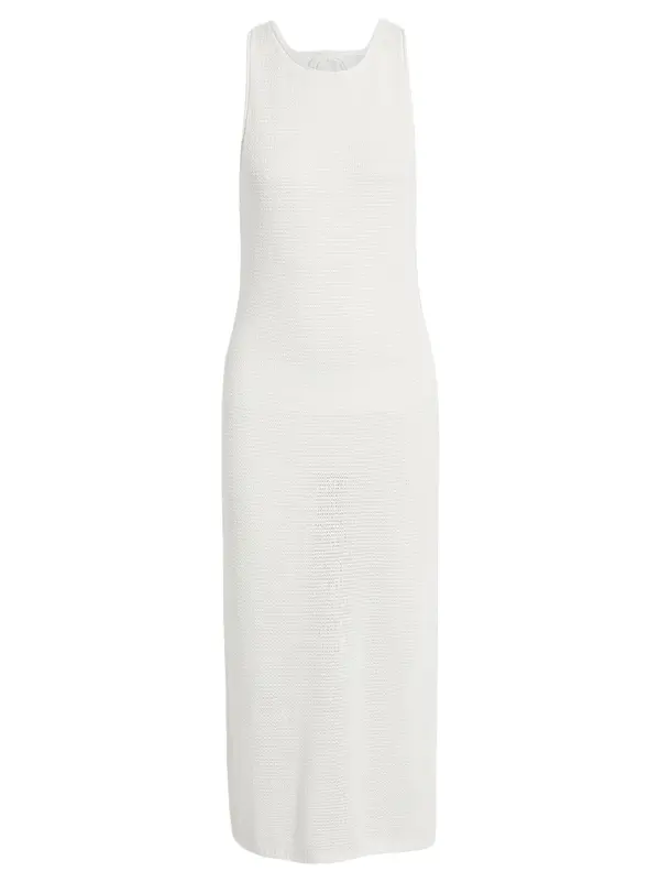 Onia Open-knit Linen Midi Dress - White