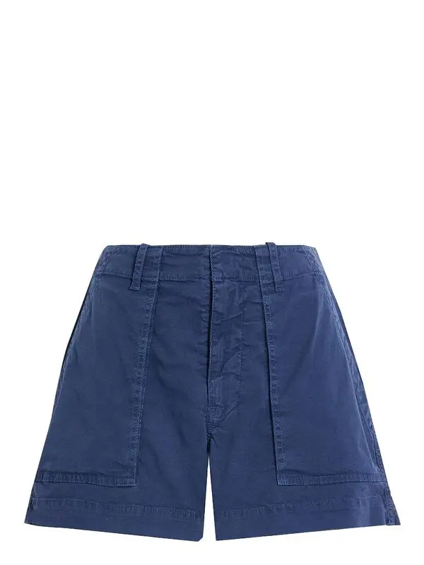 NILI LOTAN Cotton-blend Twill Shorts - Navy
