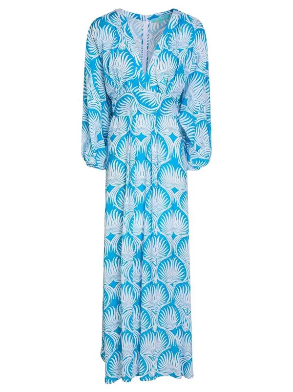 Melissa Odabash Cecilia Floral-print Maxi Dress - Azure
