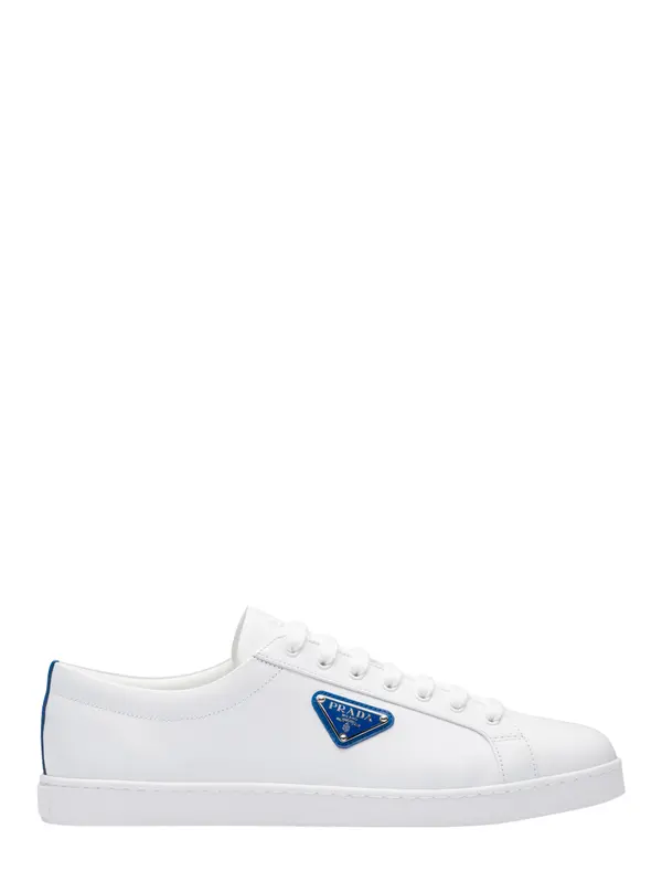 Prada Brushed Leather Sneakers - White