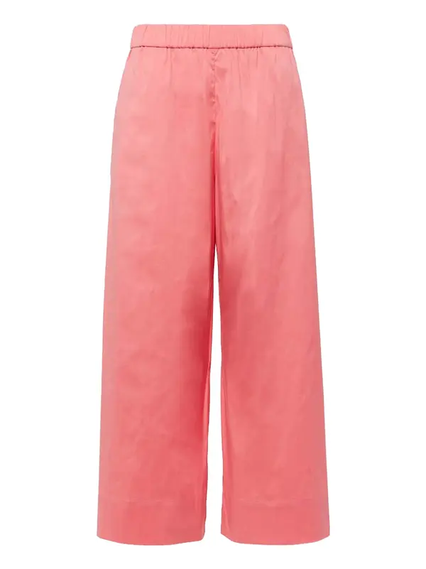 Max Mara Esperia Cotton-blend Wide-leg Pants - Pink